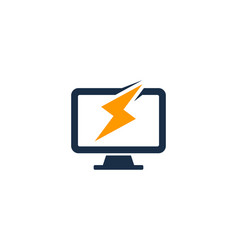Power computer logo icon design Royalty Free Vector Image