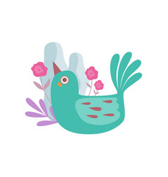 Cute colorful little nesting birds set symbols of Vector Image