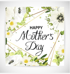 Mother day floral template card Royalty Free Vector Image