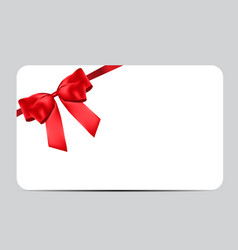 Blank gift card template with bow and ribbon Vector Image