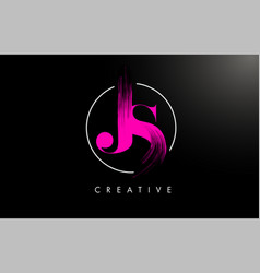 Js letter logo design inside a black circle Vector Image
