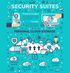 Cyber security internet poster Royalty Free Vector Image