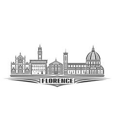 One single line drawing florence city skyline Vector Image