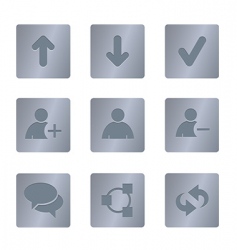 01 steel square chat icons Royalty Free Vector Image