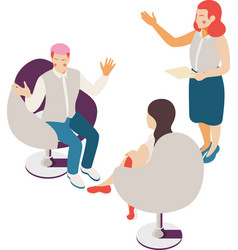Talk show participants Royalty Free Vector Image