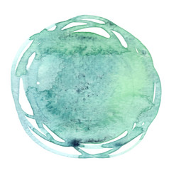 Abstract blue sea watercolor circle shape banner Vector Image