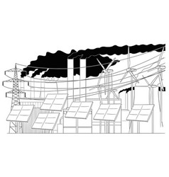 Cartoon electrical grid or network Royalty Free Vector Image