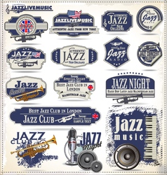 Rock music radio station labels Royalty Free Vector Image