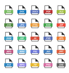 Square file labels icon set Royalty Free Vector Image