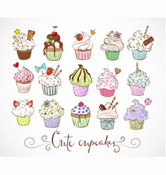 Hand drawn bakery sweets desserts doodle Vector Image
