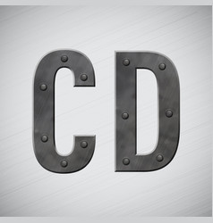 Metal letters Royalty Free Vector Image - VectorStock