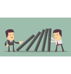 Domino effect and problem solving Royalty Free Vector Image