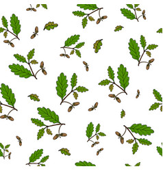 Seamless pattern with hand drawn maple leaves Vector Image