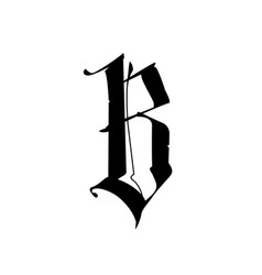 Letter b in gothic style alphabet the symbol Vector Image