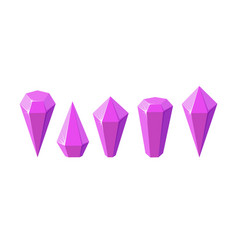 Pink crystal stones like amethyst quartz set Vector Image