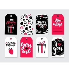 Valentines day gift tag set Coolection of Vector Image