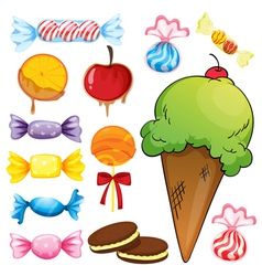 Various sweets and wallaper Royalty Free Vector Image