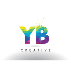 Yp y p colorful letter origami triangles design Vector Image