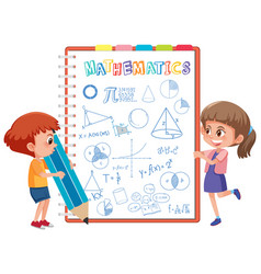 Blank paper note math theme Royalty Free Vector Image