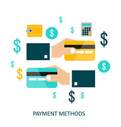 Payment methods flat Royalty Free Vector Image