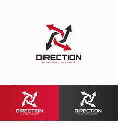 Direction - arrow logo template Royalty Free Vector Image