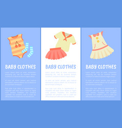 Baby clothes collection poster Royalty Free Vector Image