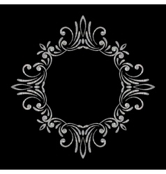 Elegant luxury vintage silver floral frame Vector Image