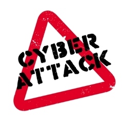 Cyber attack rubber stamp Royalty Free Vector Image