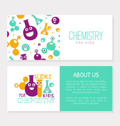 Kids education and learning logo set chemistry Vector Image