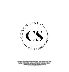 Cs initial handwriting logo with circle template Vector Image