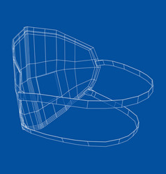 Medical surgical mask blueprint style Royalty Free Vector