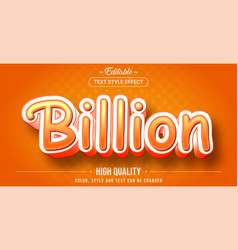 Editable text style effect - billion theme style Vector Image