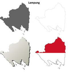 Lampung blank outline map set Royalty Free Vector Image
