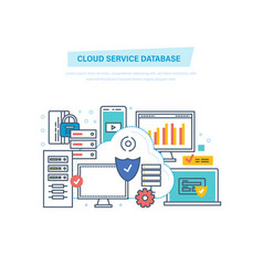 Cloud Service Database Computing Network Data Vector Image
