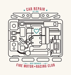 Under hood Royalty Free Vector Image - VectorStock
