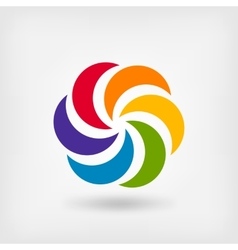 Circle round 3d colored logo Royalty Free Vector Image