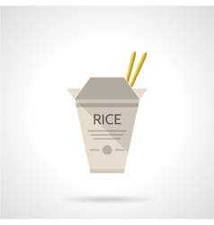 Steamed sticky rice with banana in a brown basket Vector Image