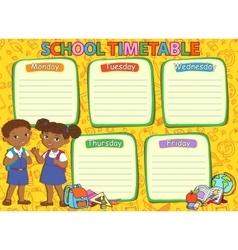 School timetable thematic image Royalty Free Vector Image