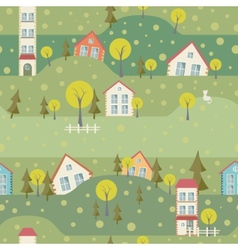 Cartoon map seamless pattern with houses and roads