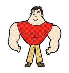 Comic cartoon body builder Royalty Free Vector Image