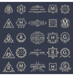 Set monogram company logos business sign Vector Image