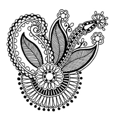 Black line art ornate flower design collection Vector Image