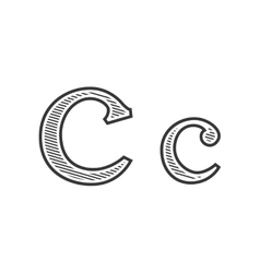 Engraving alphabet and numbers vintage gravure Vector Image