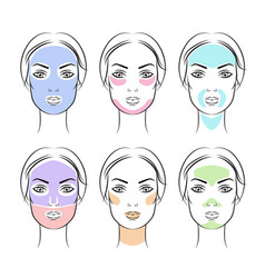 Girl washing her face with special skincare soap Vector Image