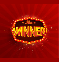 Golden win banner for winners Royalty Free Vector Image