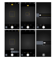 Smartphone camera screen icons Royalty Free Vector Image