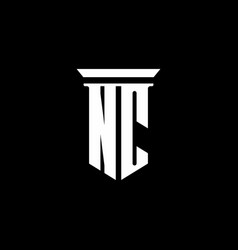 Nc logo monogram emblem style with crown shape Vector Image