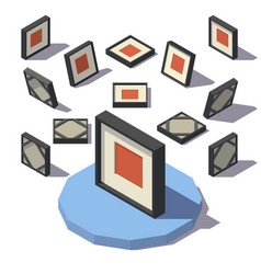Isometric square picture frame Royalty Free Vector Image