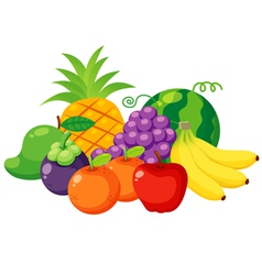 Fruits and vegetables group cartoon Royalty Free Vector