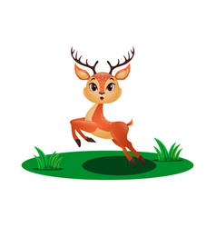 Cartoon baby deer jumping Royalty Free Vector Image